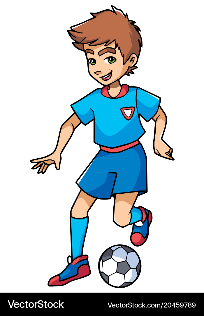 Football playing boy Royalty Free Vector Image