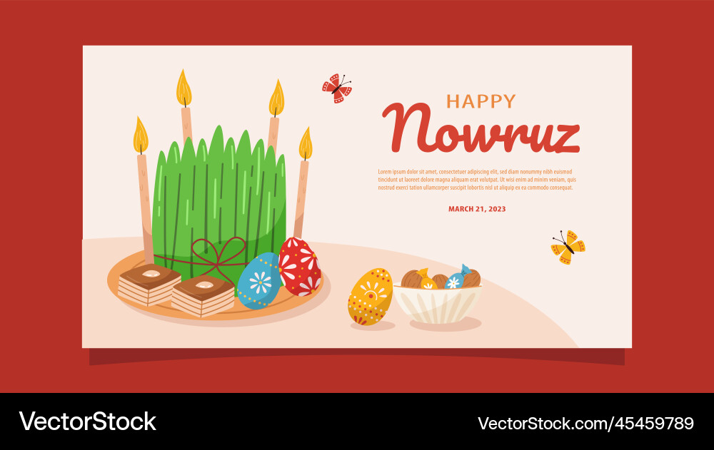 Happy nowruz horizontal banner Royalty Free Vector Image
