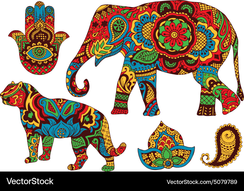 Indian patterns for design Royalty Free Vector Image