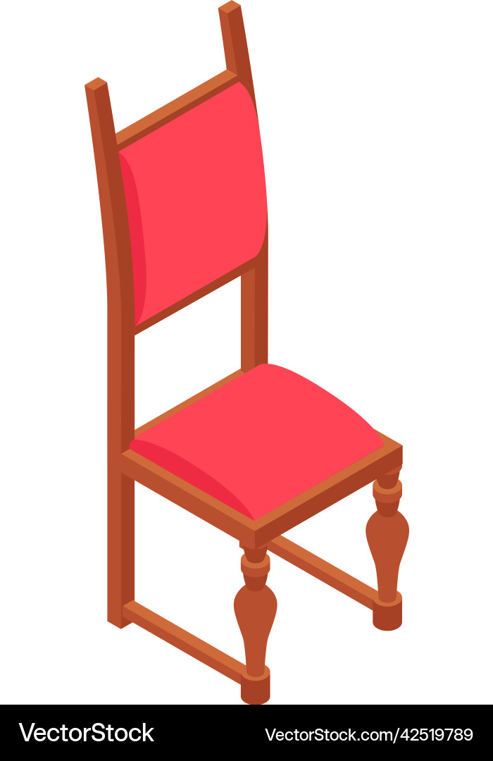 Isometric medieval chair composition Royalty Free Vector