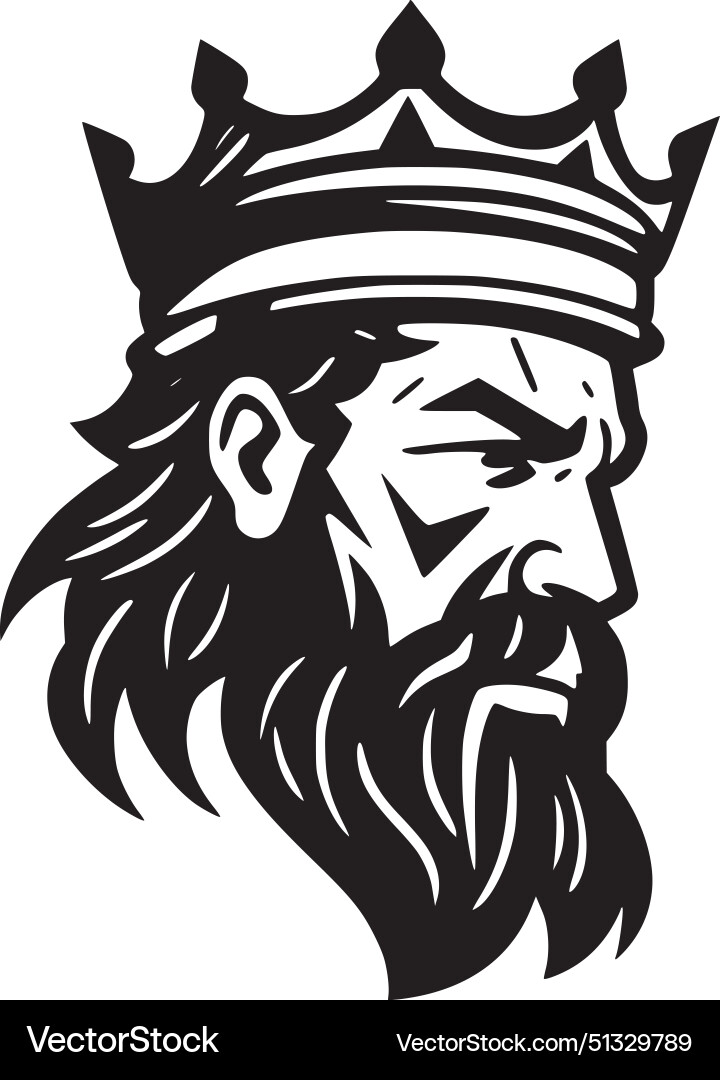King - black and white isolated icon Royalty Free Vector