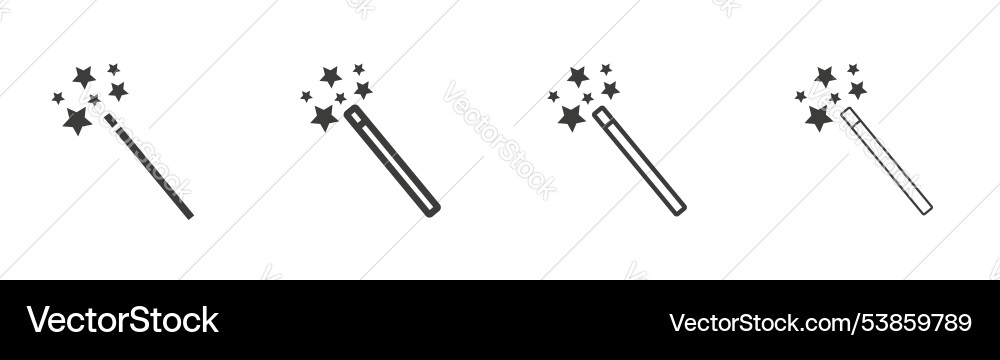 Magic Wands Icon Set Royalty Free Vector Image