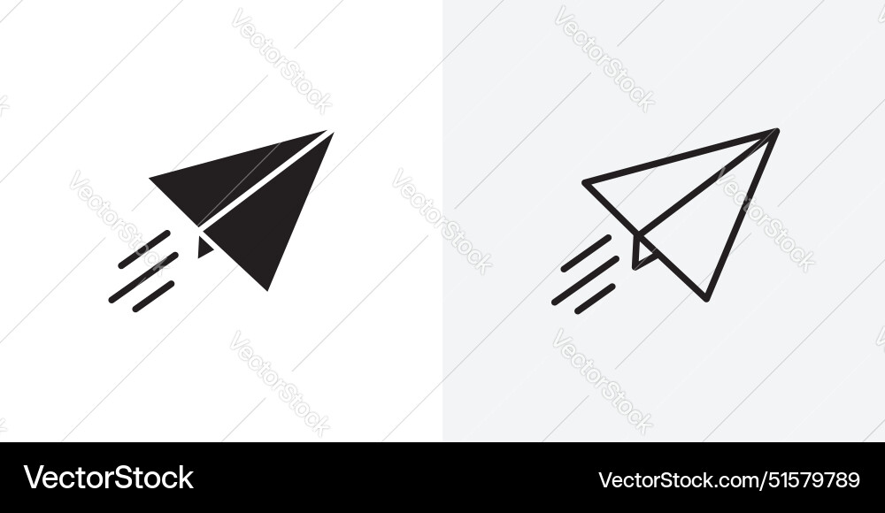 Paper plane icon set Royalty Free Vector Image