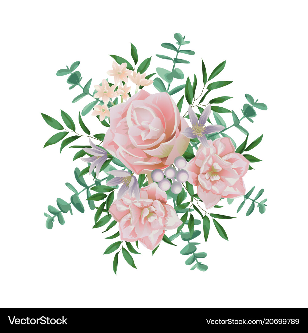 Pink flower bouquet Royalty Free Vector Image - VectorStock