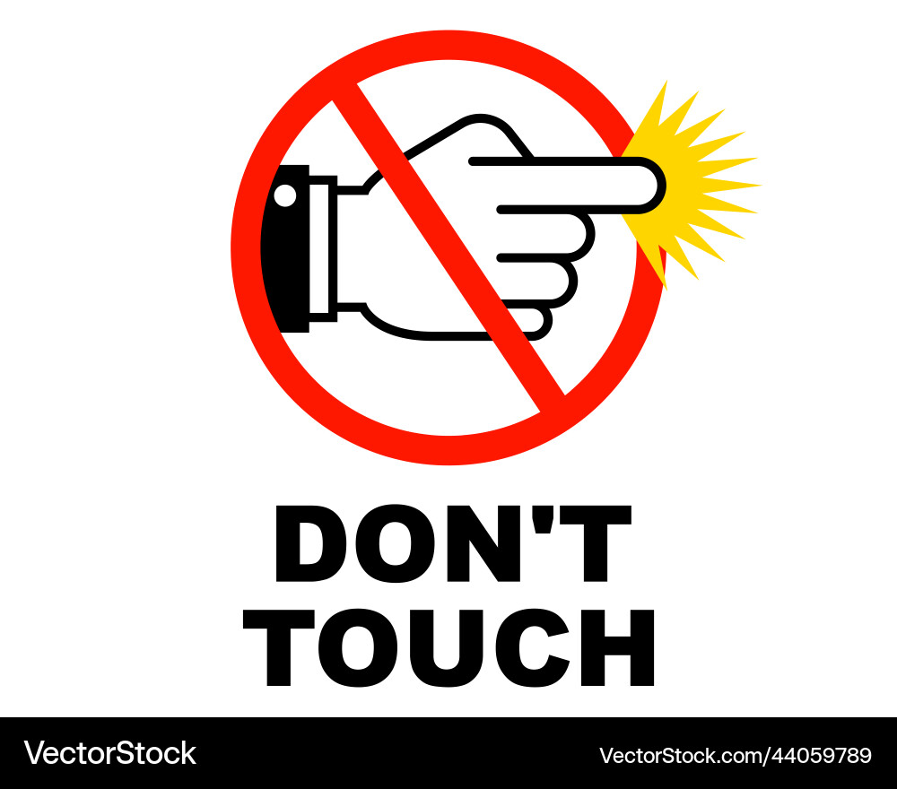 Prohibition sign to touch an object do Royalty Free Vector
