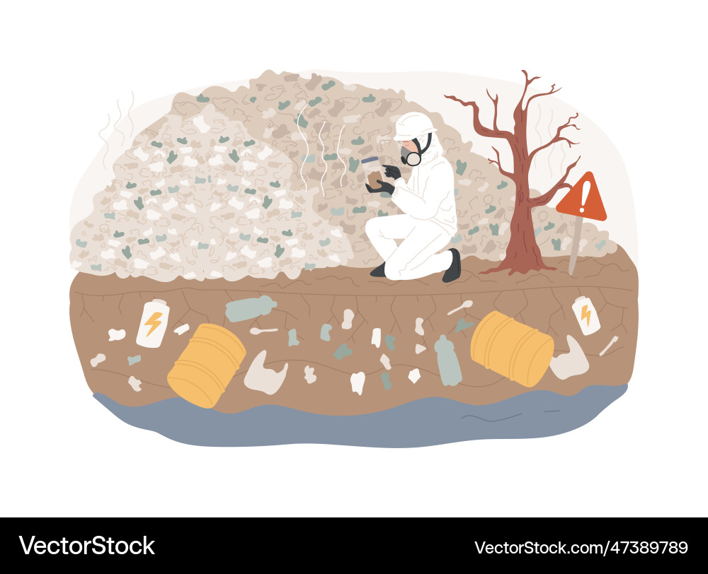 Soil pollution isolated concept Royalty Free Vector Image