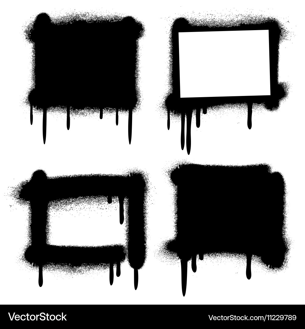 Spray Paint Splatter Grunge Frames Royalty Free Vector Image