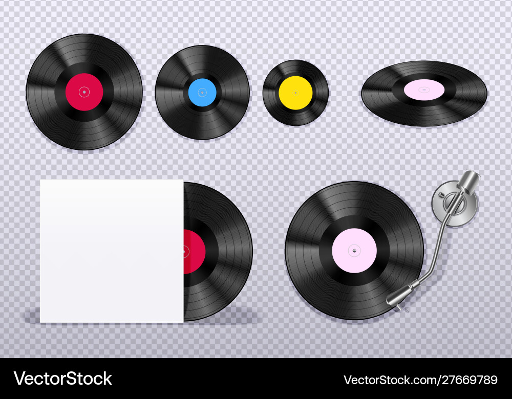 Vinyl realistic transparent Royalty Free Vector Image
