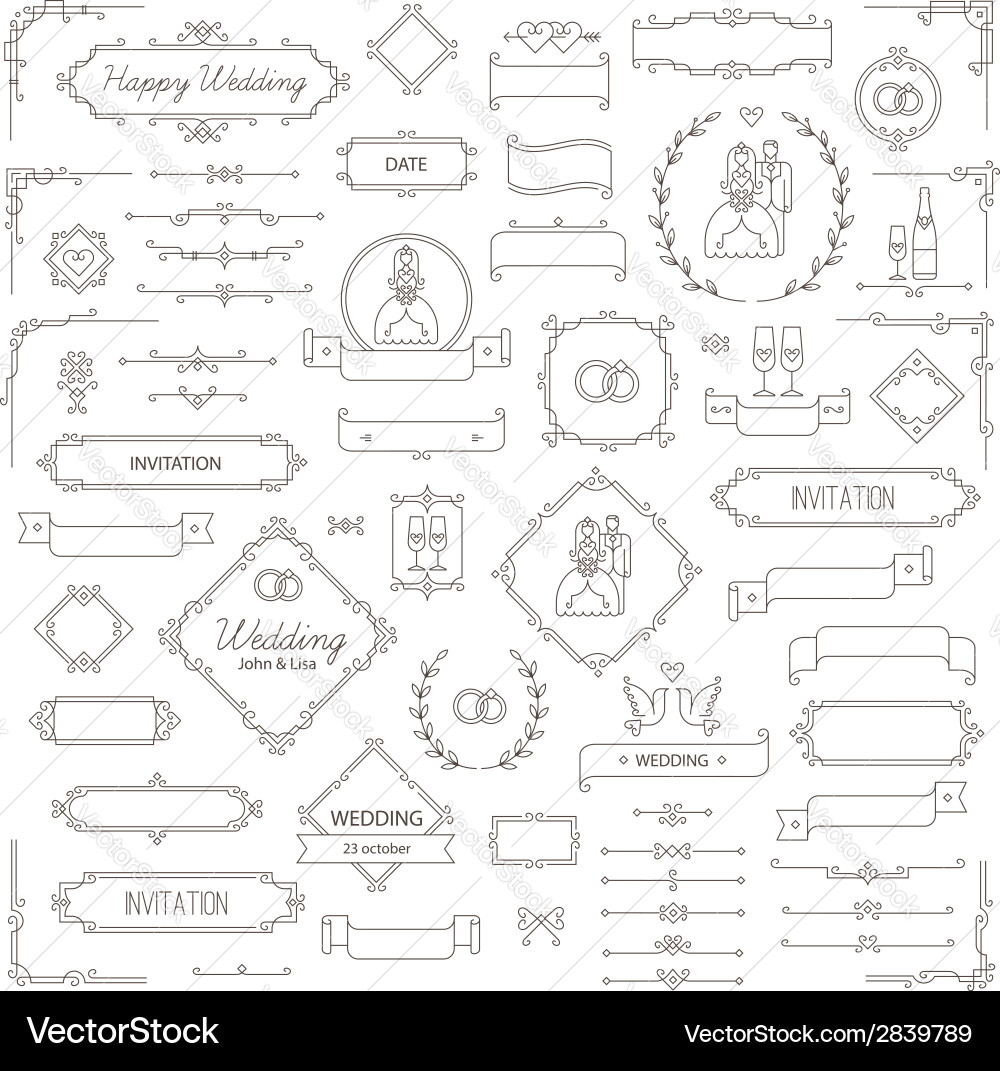 Wedding Decor Elements Royalty Free Vector Image