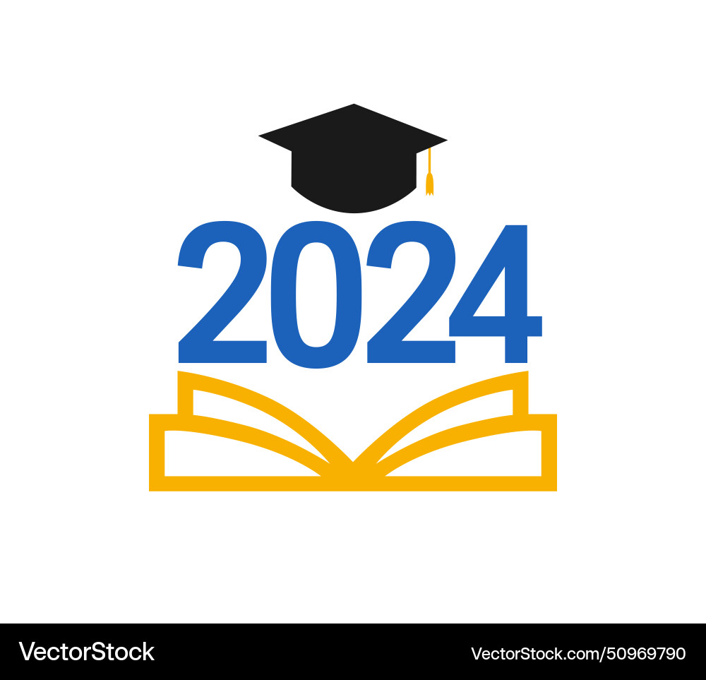 2024 educational logo Royalty Free Vector Image