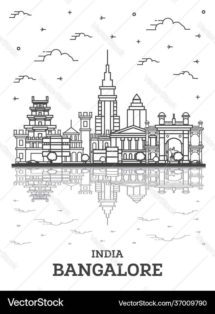 Bangalore City Skyline Royalty Free Vector Image