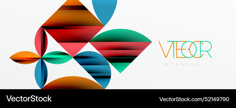 Circle square triangle shapes geometric minimal Vector Image