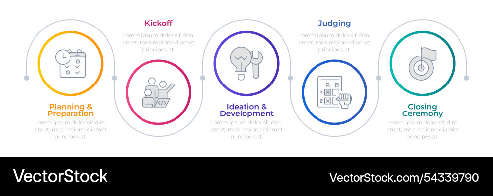 Competition organization infographic circles Vector Image