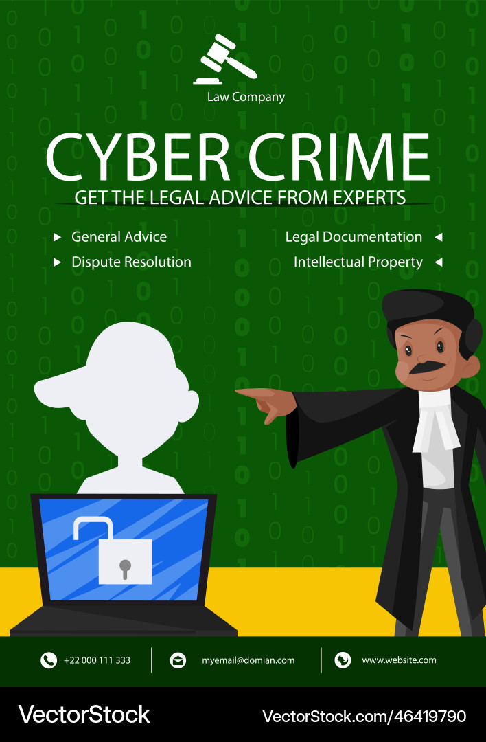 Cyber Kriminalität Flyer Design Vorlage Vektorbild