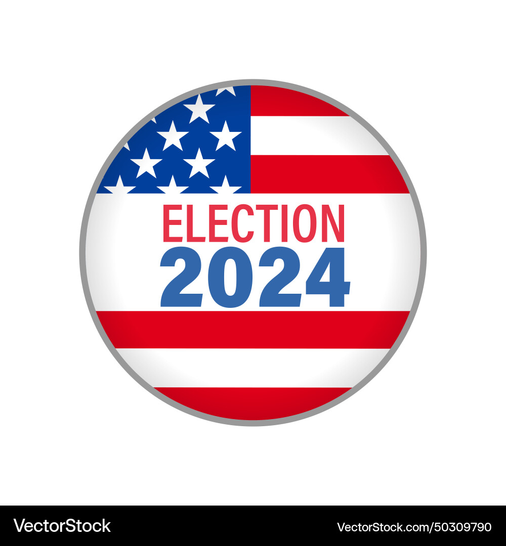 Election 2024 voting usa round emblem Royalty Free Vector