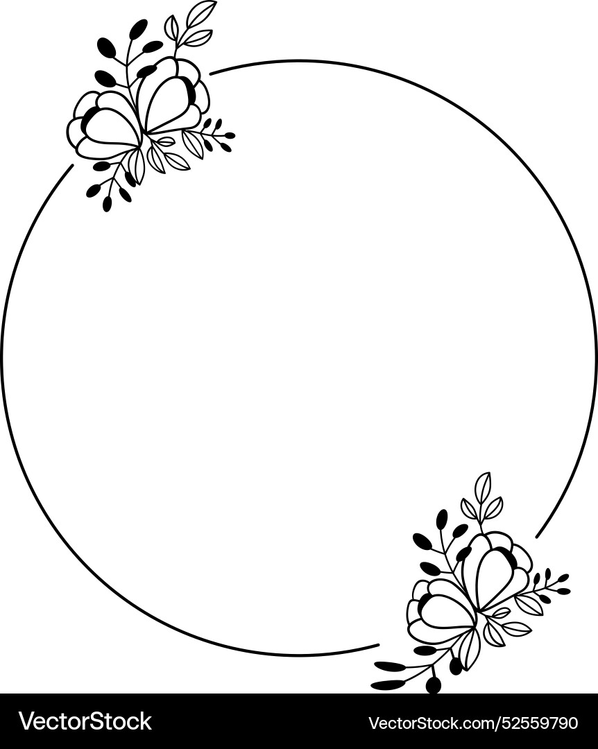 Flower circle border Royalty Free Vector Image