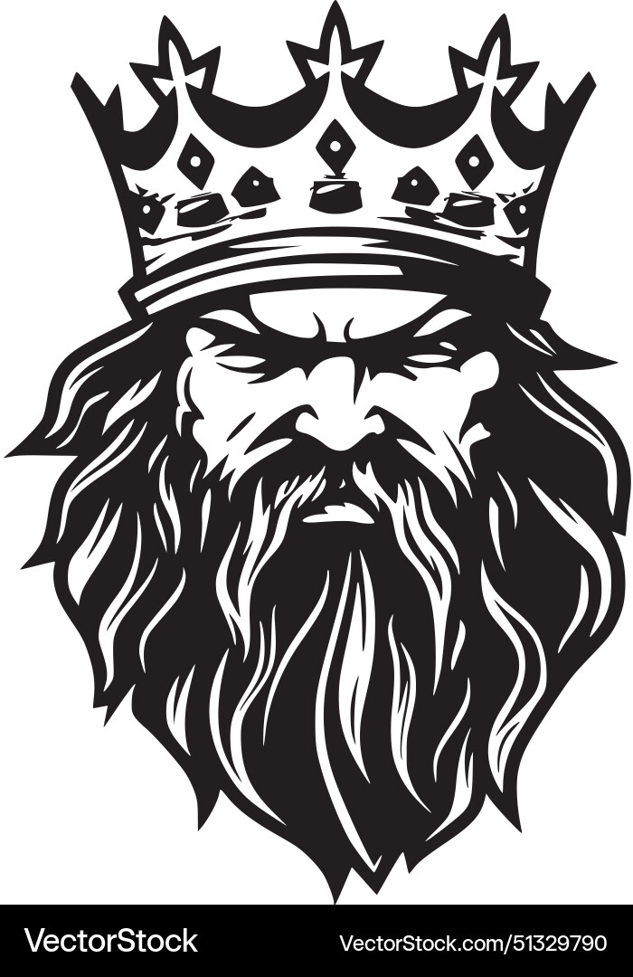 King - black and white Royalty Free Vector Image