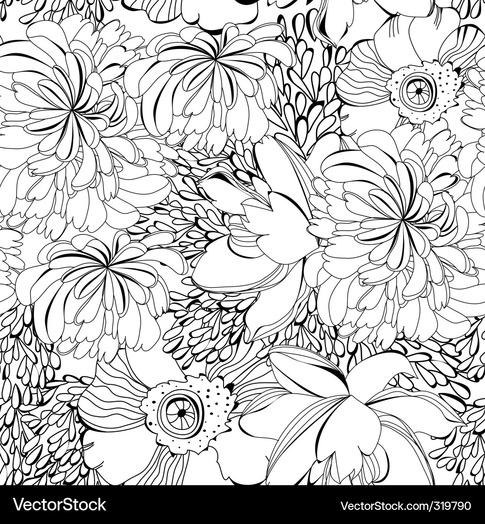 Monochrome seamless wallpaper Royalty Free Vector Image
