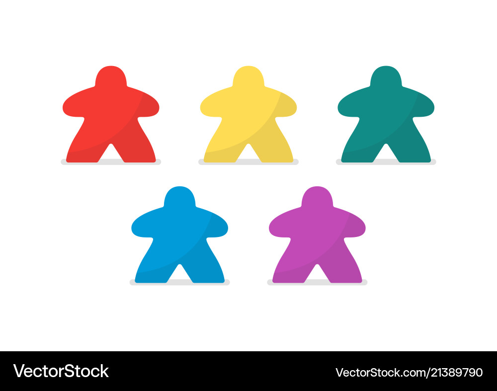 Multicolor meeples Royalty Free Vector Image - VectorStock