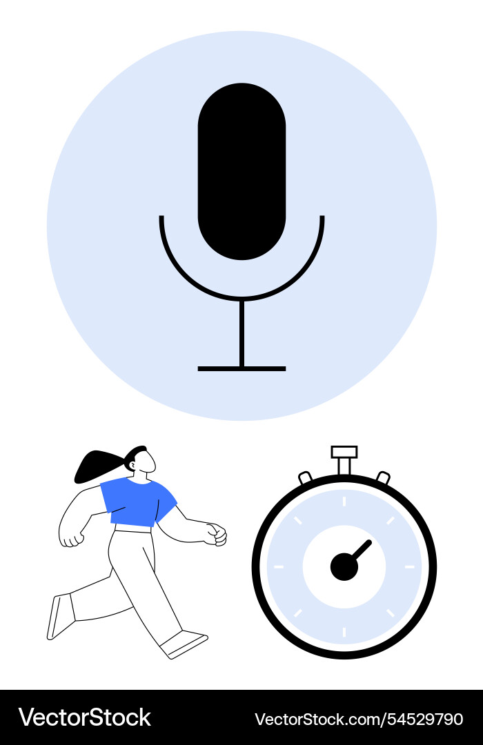 Recording and time management key elements Vector Image