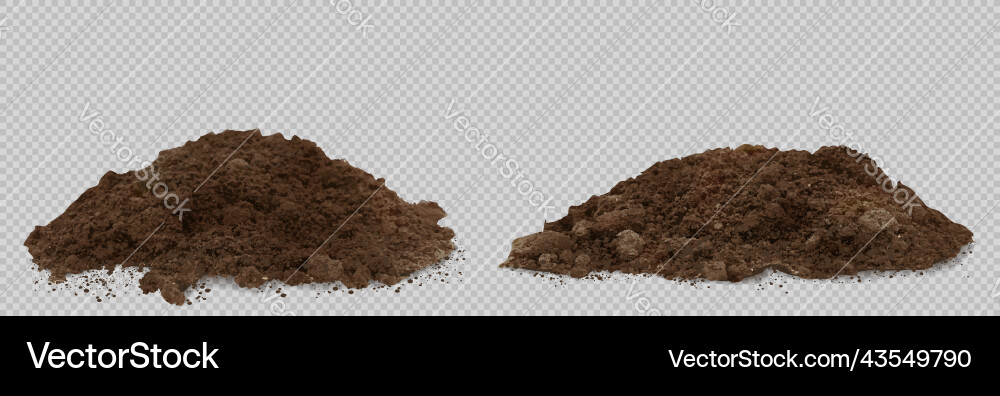 Soil pile dirt mud or compost mound Royalty Free Vector