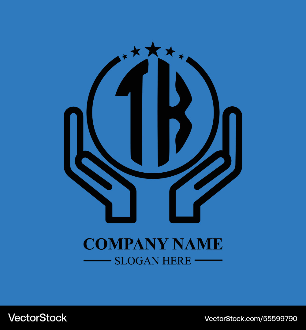 Tk initials modern logo design featuring held Vector Image