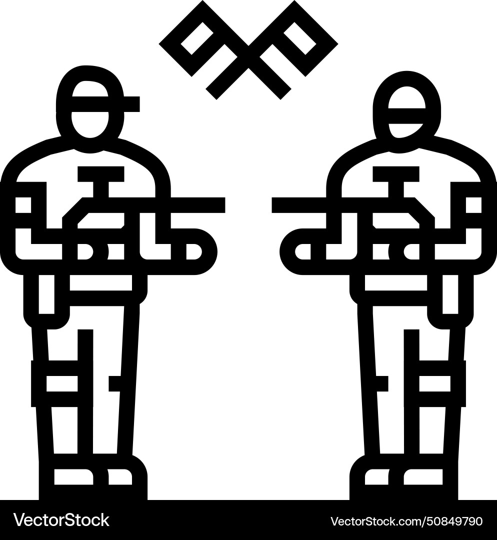 Tournament paintball game line icon Royalty Free Vector