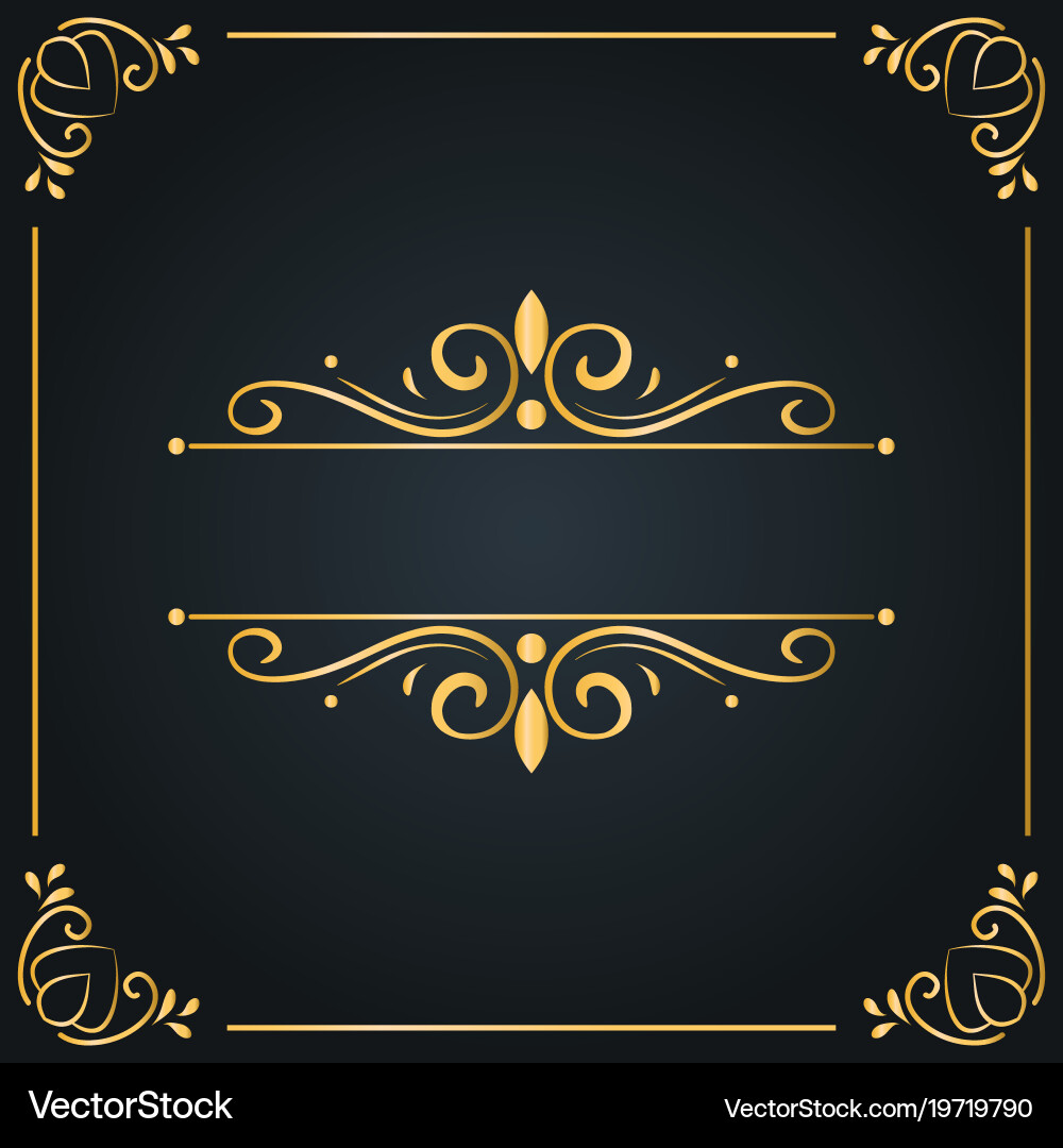 Vintage wedding ornament frame invitation card Vector Image