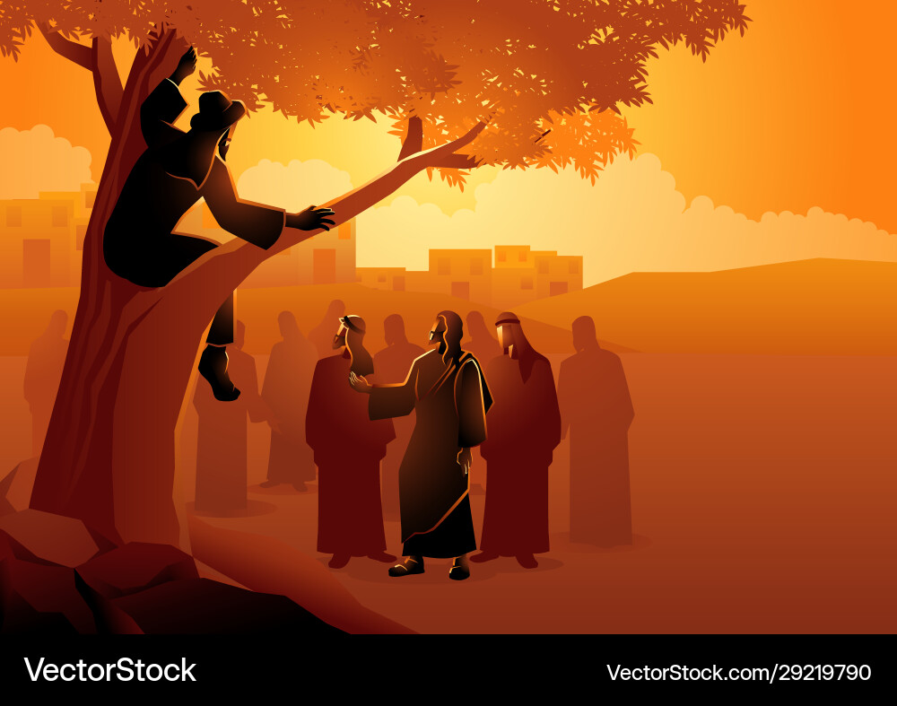 Zacchaeus Sees Jesus Royalty Free Vector Image