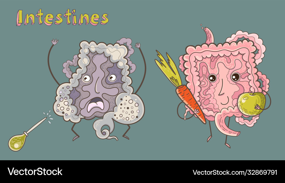 Cartoon healthy and sick Royalty Free Vector Image