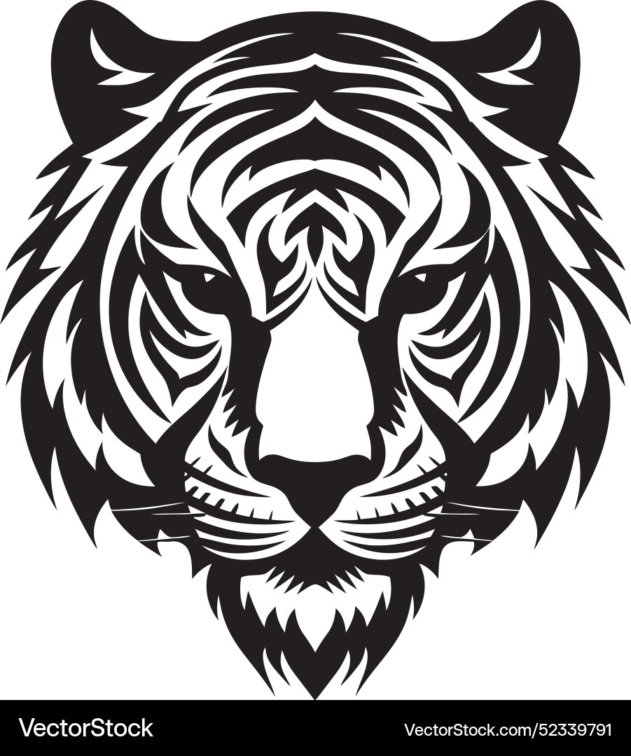 Futuristic tiger artworkdreamy profile Royalty Free Vector