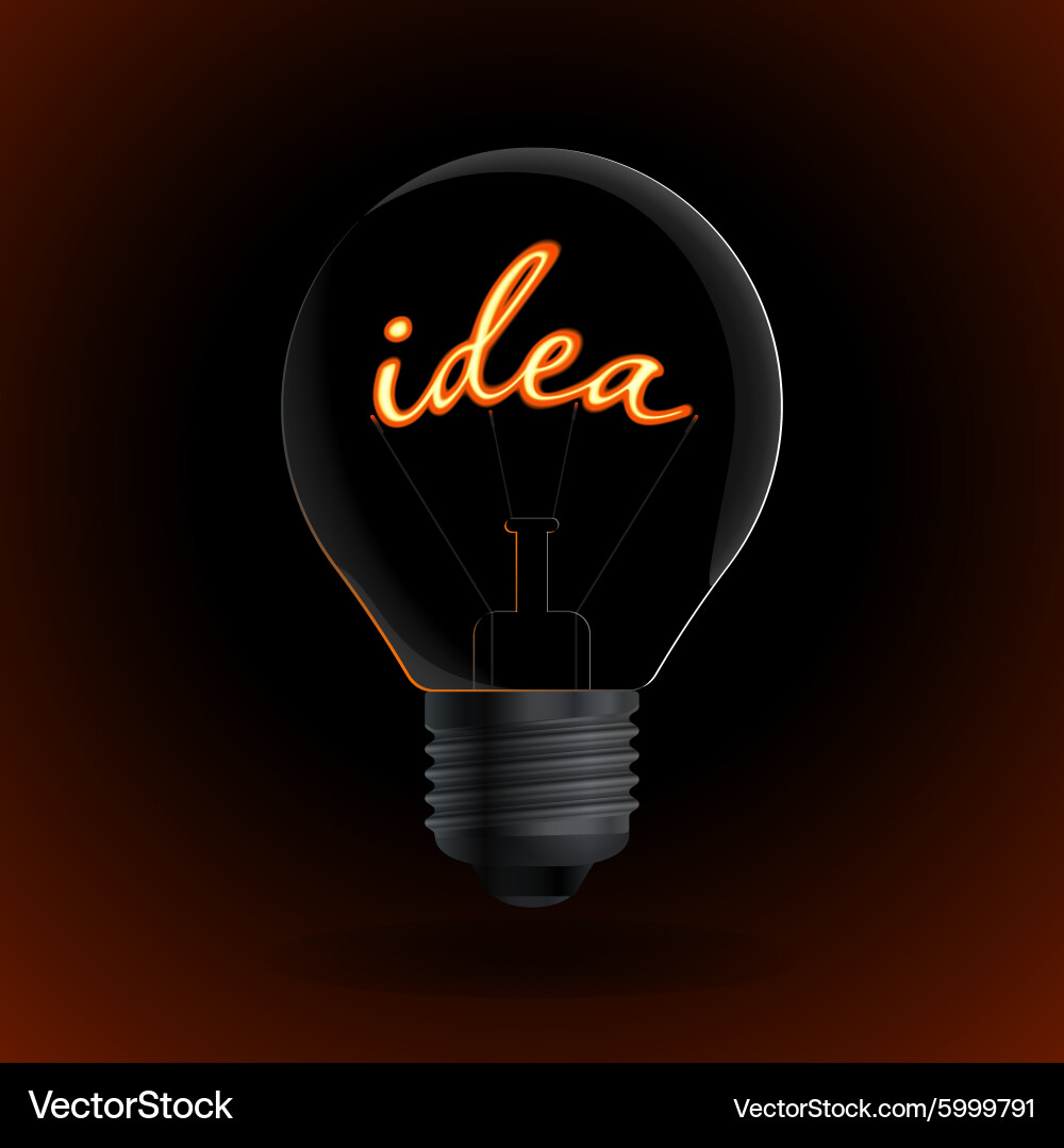 Lightbulb with idea sign on a dark background Vector Image