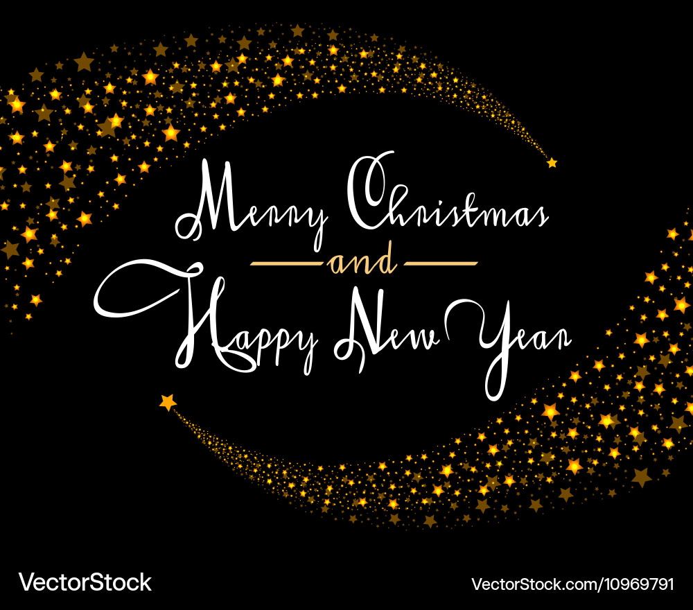 Merry christmas star card template Royalty Free Vector Image