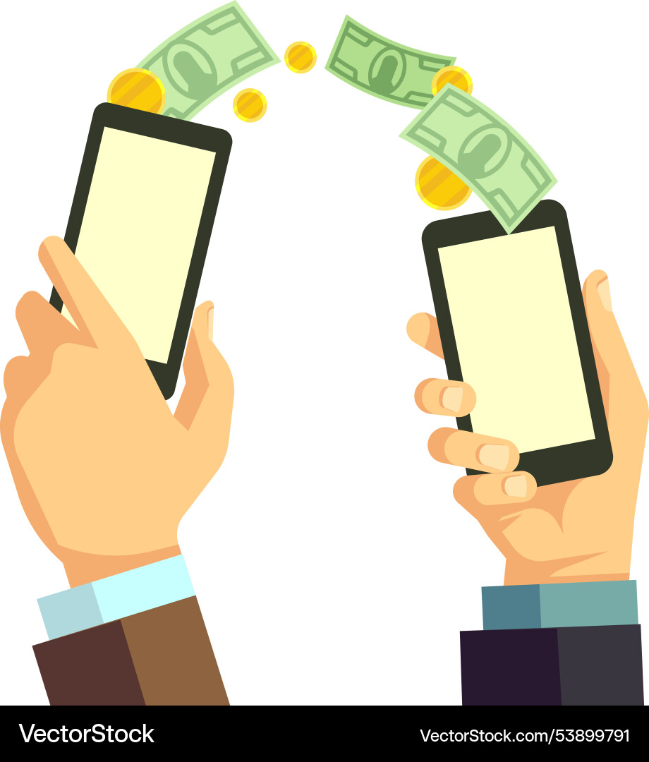 Mobile app payment icon people transfer money Vector Image