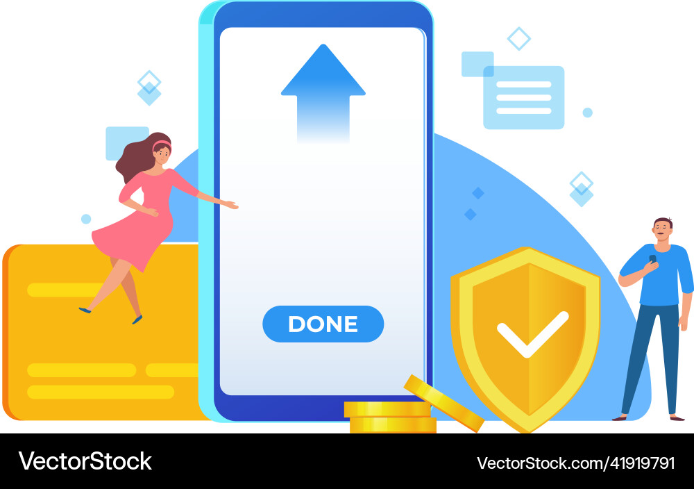 Money transfer receiving and sending Royalty Free Vector