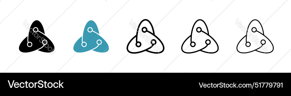 React Icon Set Black Filled And Outlined Style Vector Image