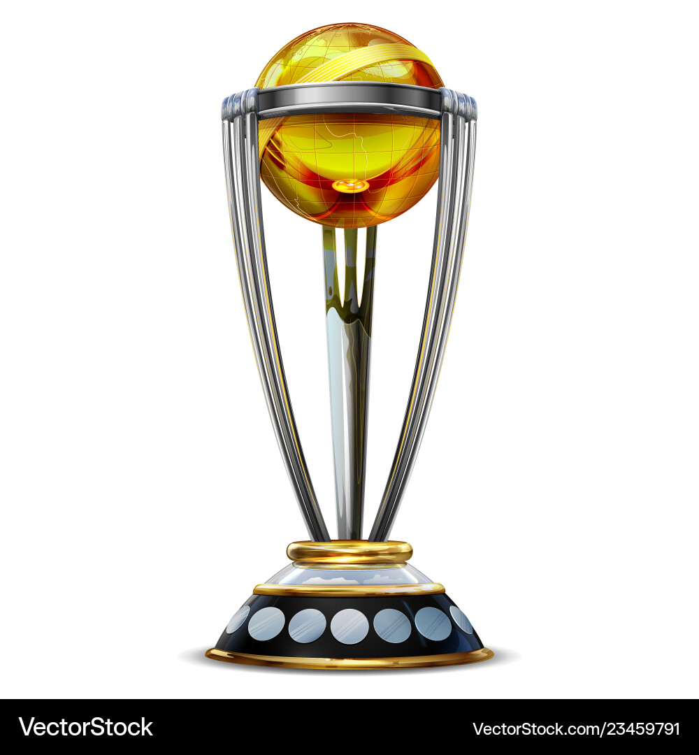 Realistic cricket world cup trophy on plain Vector Image