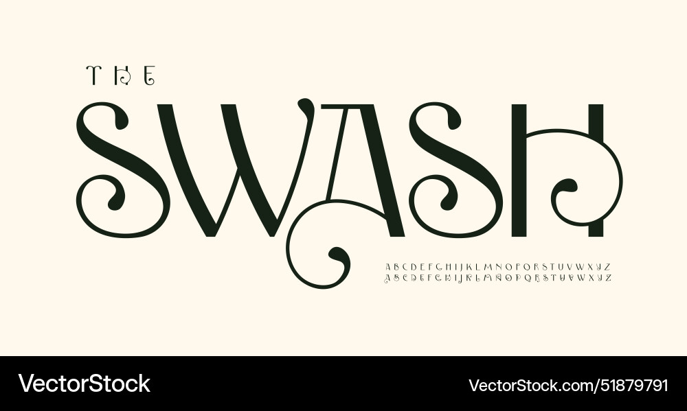 Romantic art nouveau script elegant tendrils Vector Image