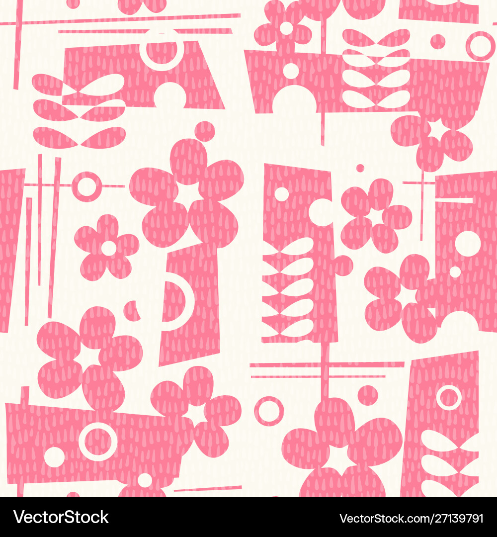 Seamless mid century modern spring pattern Vector Image
