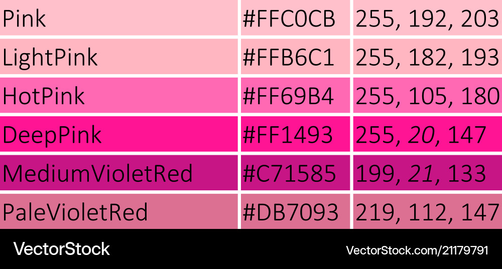 Shades of pink Royalty Free Vector Image - VectorStock