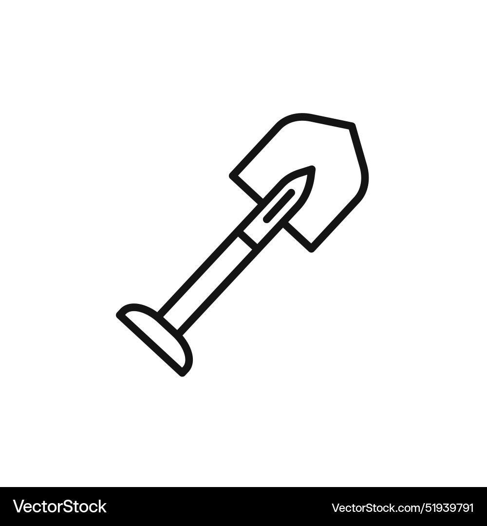 Shovel icon logo sign outline Royalty Free Vector Image