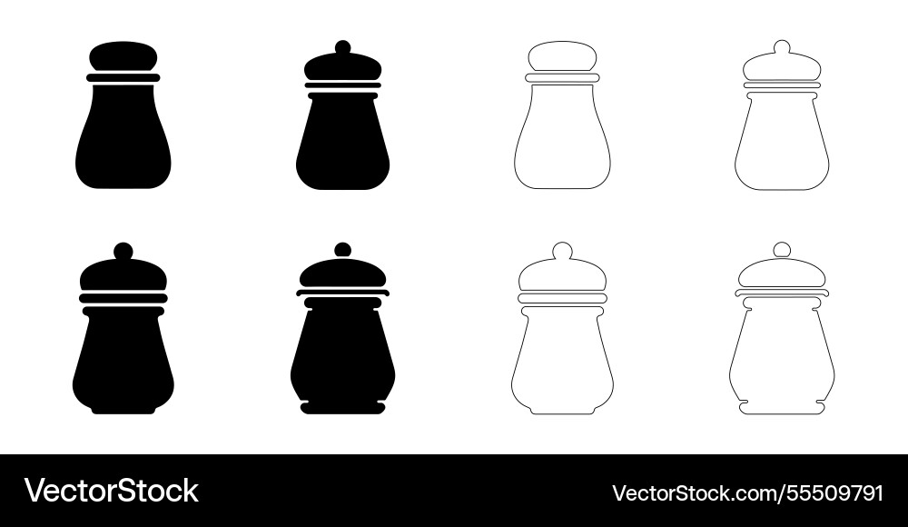 Spice jar icons set Royalty Free Vector Image - VectorStock