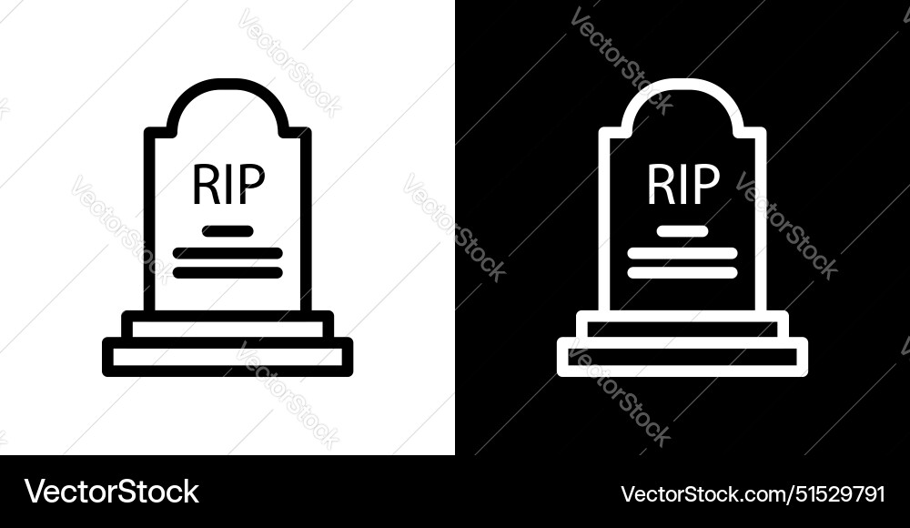 Tombstone icon set rip headstone symbol death Vector Image