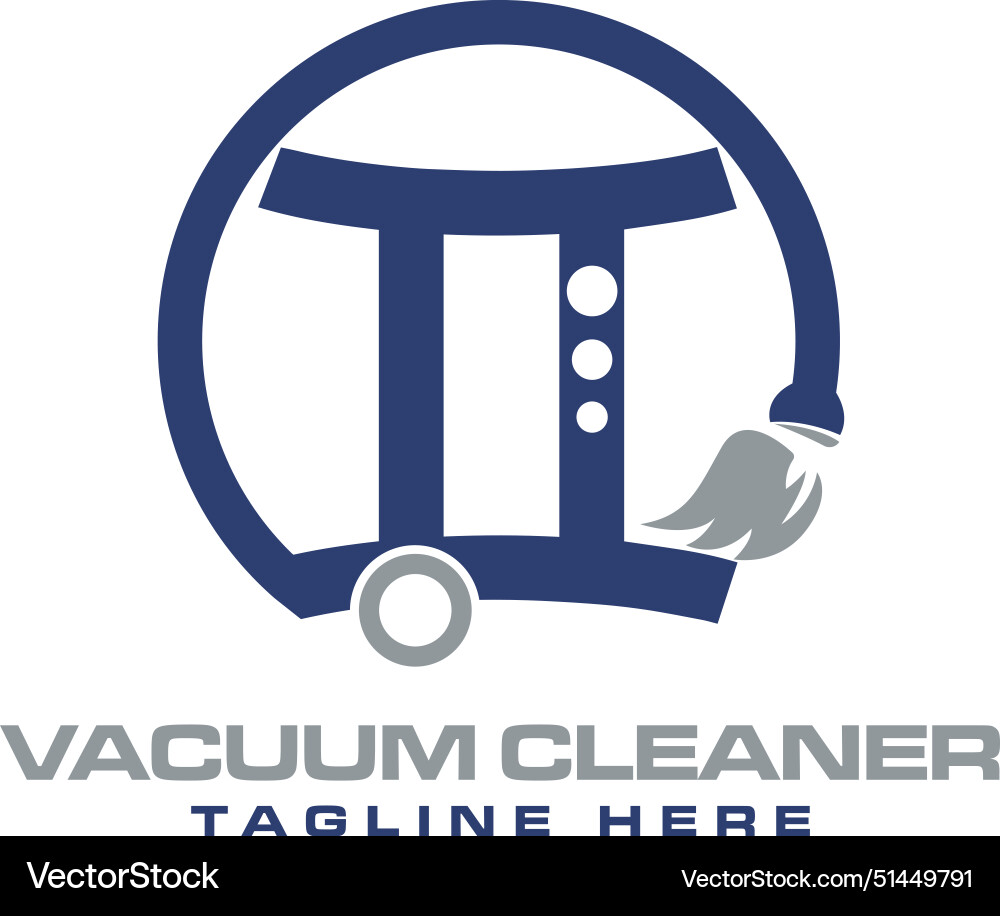 Vacuum cleaner logo design with machine icon Vector Image