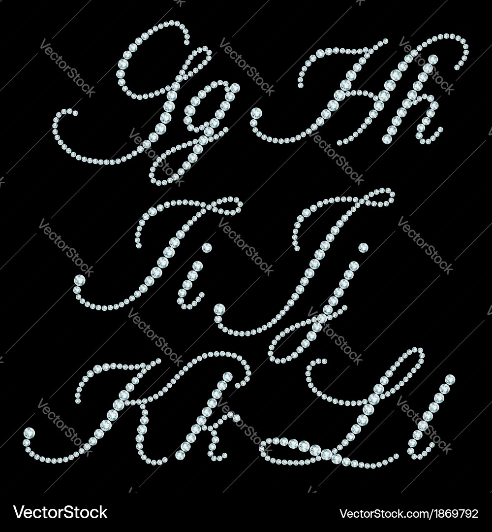 Diamond font Royalty Free Vector Image - VectorStock