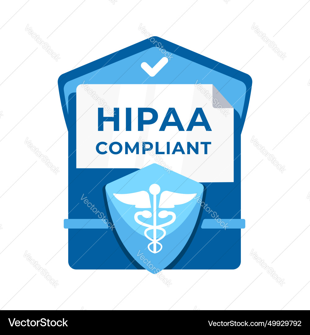 HIPAA Compliance Badge Royalty Free Vector Image