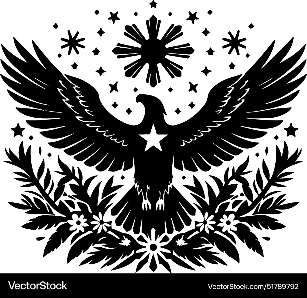 Philippine eagle isolated black design Royalty Free Vector