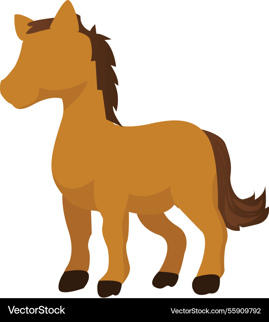 Pony on white background Royalty Free Vector Image