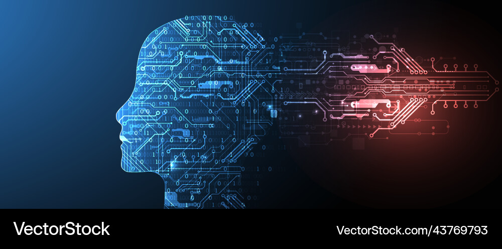 Artificial intelligence ai and big data concept Vector Image