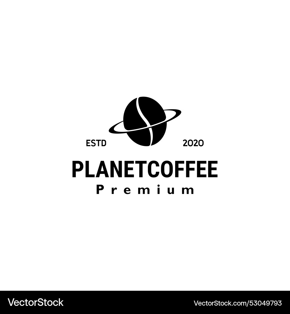 Coffee bean with ring logo Royalty Free Vector Image